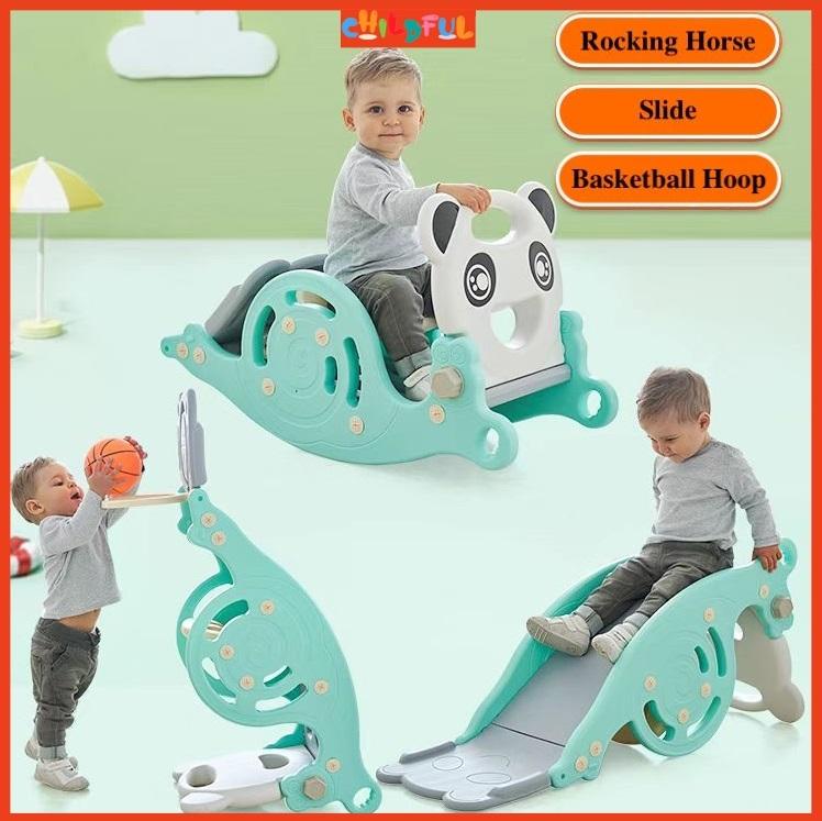 CHILDFUL Multipurpose Rocking Chair Slide With Basketball Hoop - TikTok ...