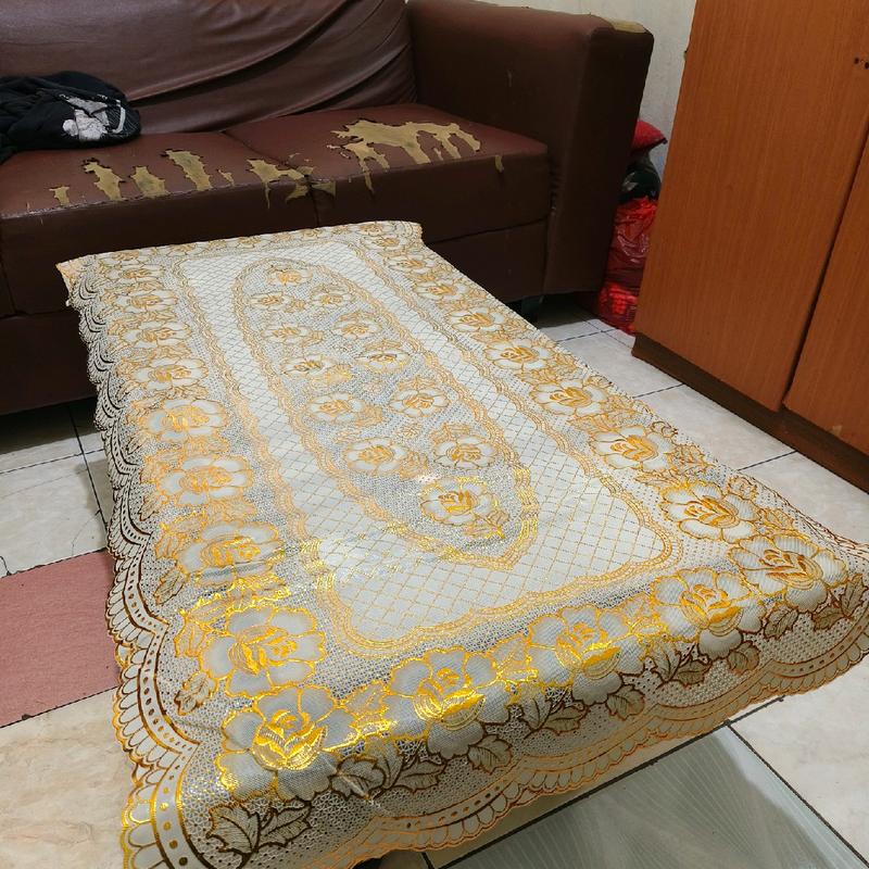 TAPLAK MEJA TAMU LEBAR ANTI AIR/WATERPROOF 60X120 CM GOLD/EMAS - Shop ...
