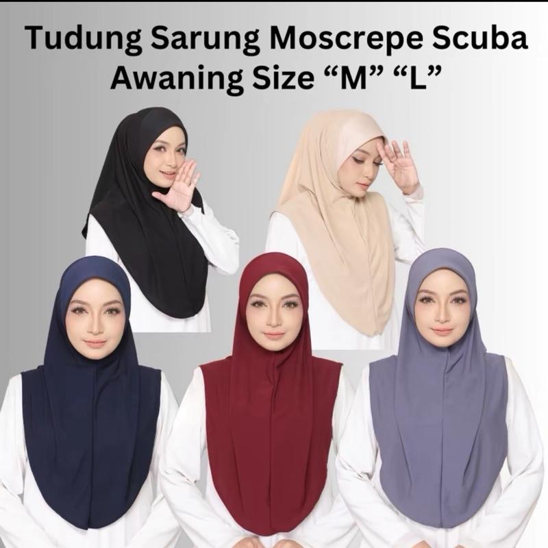 Tudung Sarung Moscrepe Plain M dan L (Awning Scuba) | Ironless - TikTok ...