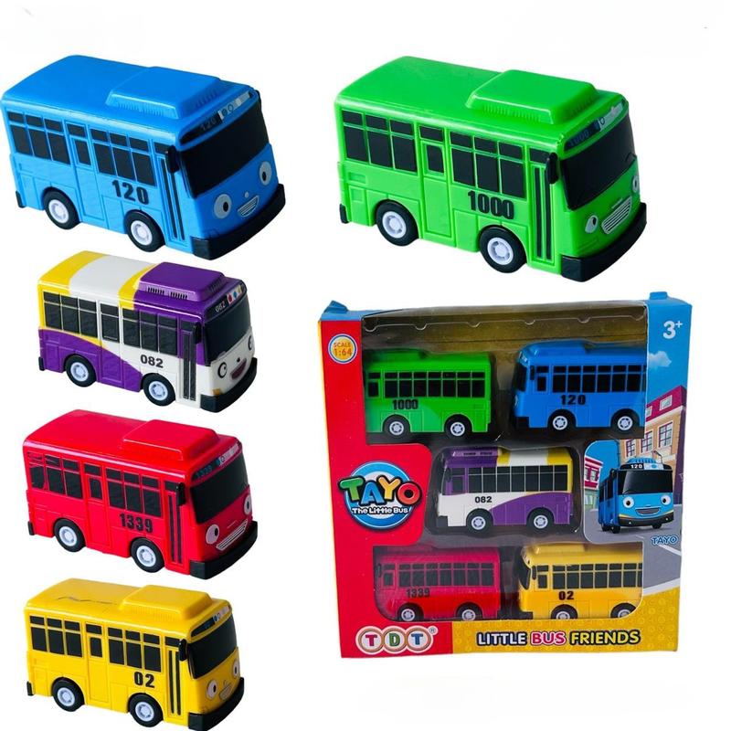Bus Tayo Mainan Anak isi 5 pcs Pull Back Toys Warna Lengkap Hadiah ...
