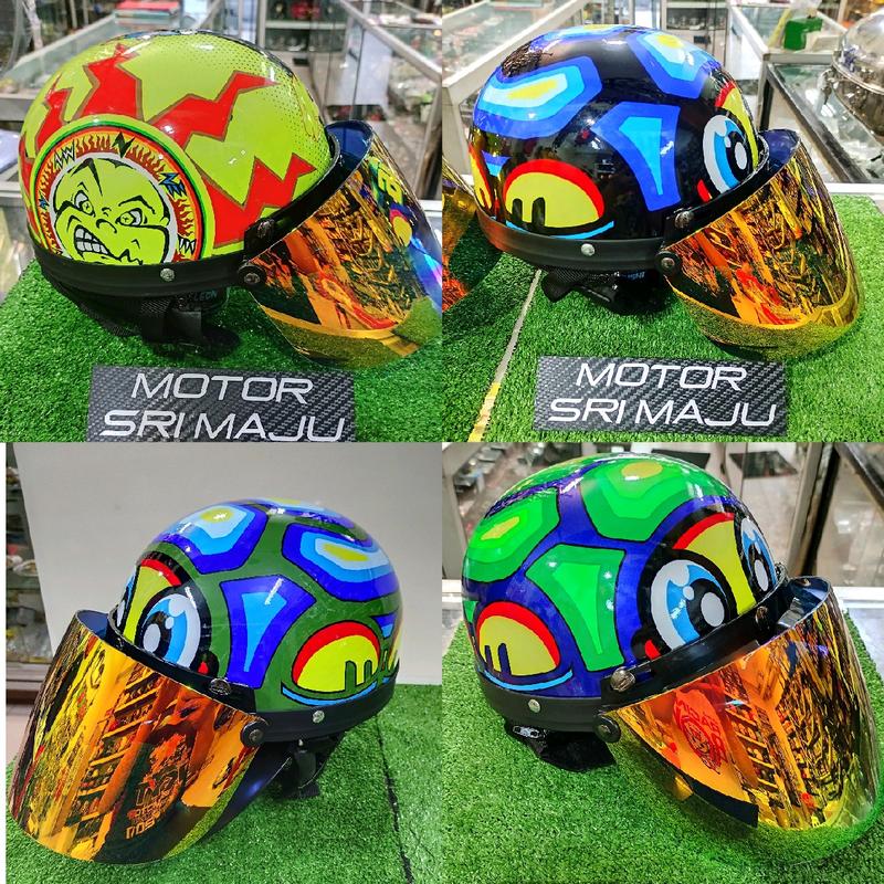 TOPI STENG/HALF CUT HELMET NINJA TURTLE / SUM MOON / STENG KURA ...