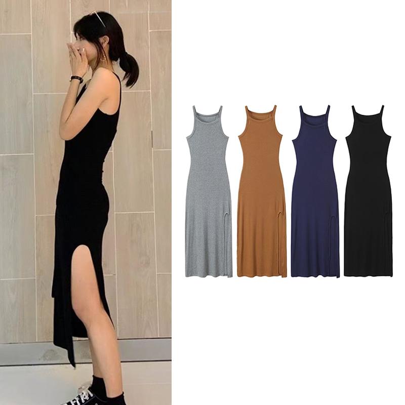 Gaun Bodycon, untuk Wanita, Pinggang Tinggi, Bahan Benang Modal, Tanpa ...