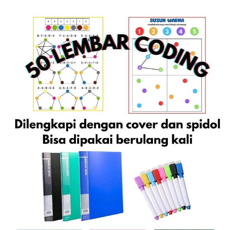 Aktivitas Coding untuk Anak PAUD TK SD, 50 Lembar dengan Cover dan ...