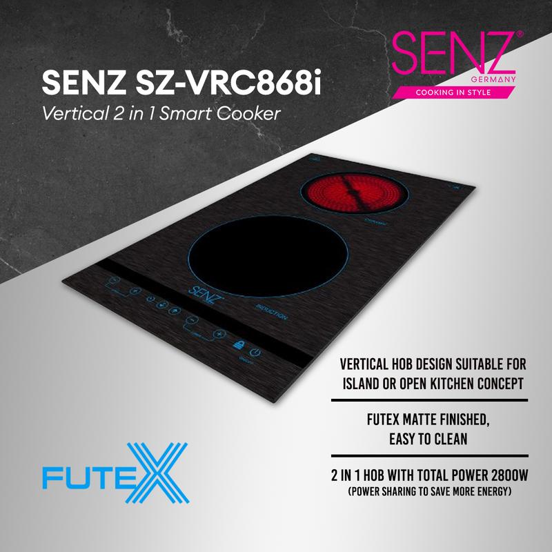SENZ SZ-VRC868i Vertical 2 in 1 Smart Cooker- Ceramic + Electric ...