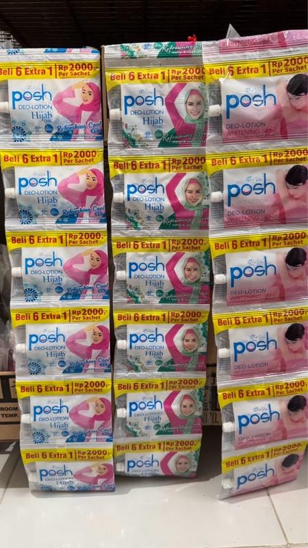 Posh Deo Lotion 7 Sachet untuk Pria dan Wanita @11 gr - Pencerah, Bau ...