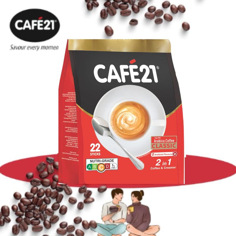 Cafe21 2in1 Instant Coffeemix Beverage (12g x 22 sticks) Made with Real ...