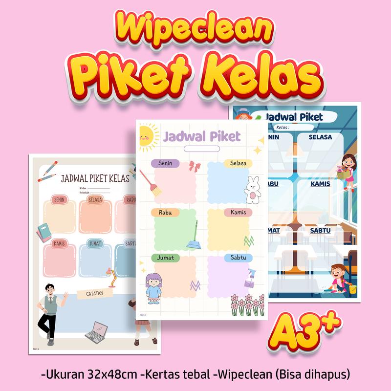Poster Jadwal Piket Wipeclean - poster piket sekolah - jadwa - Shop ...