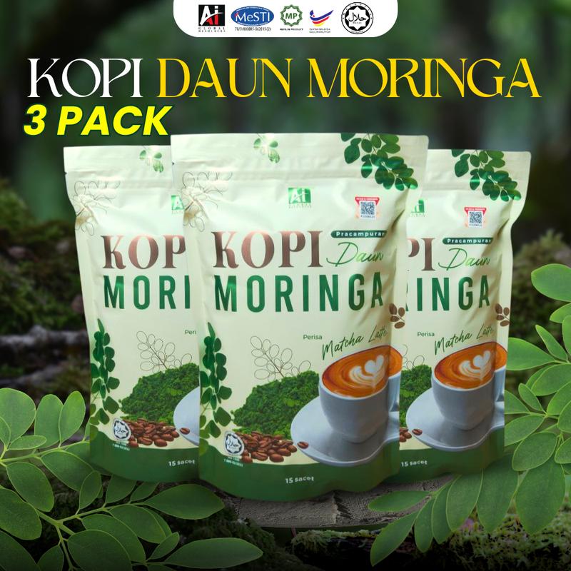 Kopi Moringa Ai Global Original 3 Pack (45 Sachet) - Coffee Matcha ...