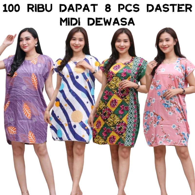 Paket Usaha 4 Dan 8 pcs Daster Midi Wanita Dewasa Bahan Rayo - Shop ...