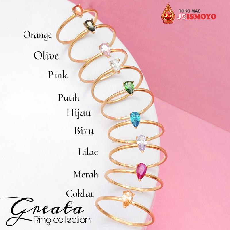 Cincin Emas 10K model solitaire batu Satu greata, diamond look - Shop ...