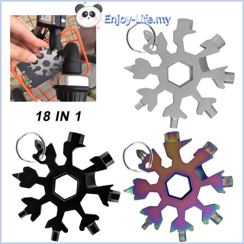 【EnjoyLife】18 in 1 Stainless Multi-tool Snowflake Wrench Screwdriver - TikTok Shop Malaysia