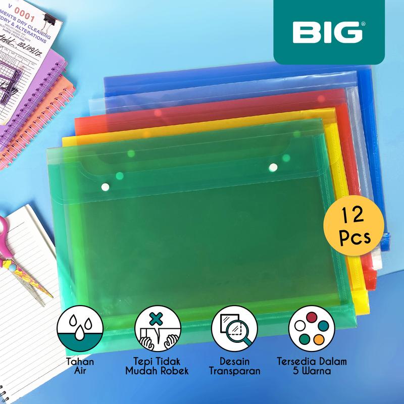 BIG Map Kancing 2 F4 Folio Plastik Map Dokumen Kancing 2 Transparan - Shop | Tokopedia