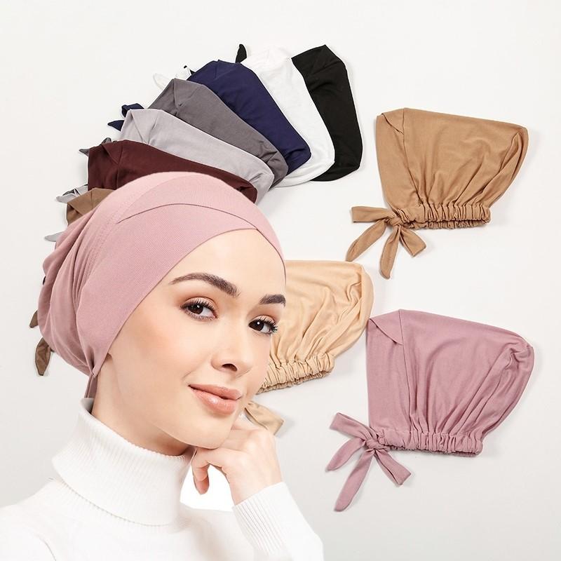 Inner Hijab Premium Solid Color Instant Hijab Modal Muslim Tudung ...