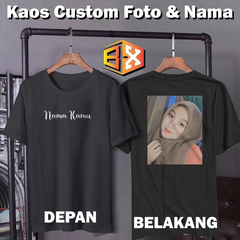 KAOS SABLON CUSTOM SATUAN FOTO BISA REQUEST GAMBAR NAMA TULISAN DESAIN ...