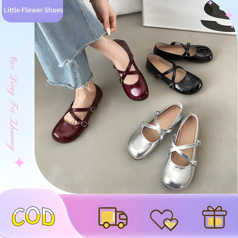 Cross Strap Silver Single-Layer Shoes Flat Shoes Soft Bottom - TikTok ...
