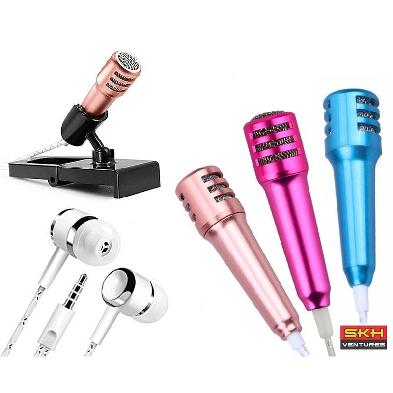 2 in 1 Mini Microphone With Earphone For Karaoke & Chatting/Mikrofon ...