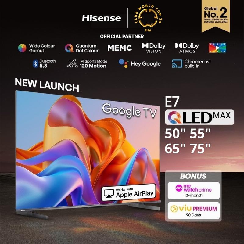 [2025] Hisense E7N 50/55/65/75 inch QLED MAX 4K Google TV | Quantum ...