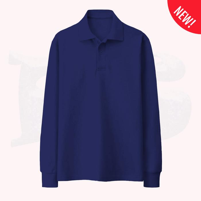 Jual PS | Polo Shirt Lengan Panjang Navy | Kaus Polo Bahan Tebal ...