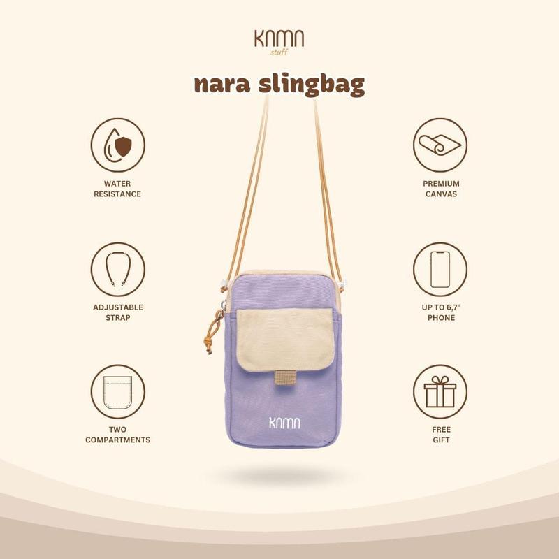 Kama Nara Lilac Sling Bag Kecil - Dompet Handphone Kasual Wanita - Shop ...
