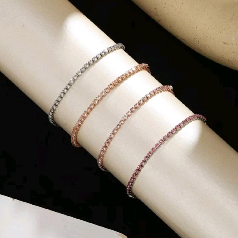 Gelang Rantai Titanium Serut Diamond Wanita Gelang Kristal Aksesoris ...