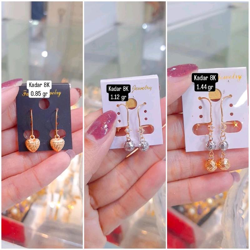 Anting model gantung boba dan hati 8K - Shop | Tokopedia