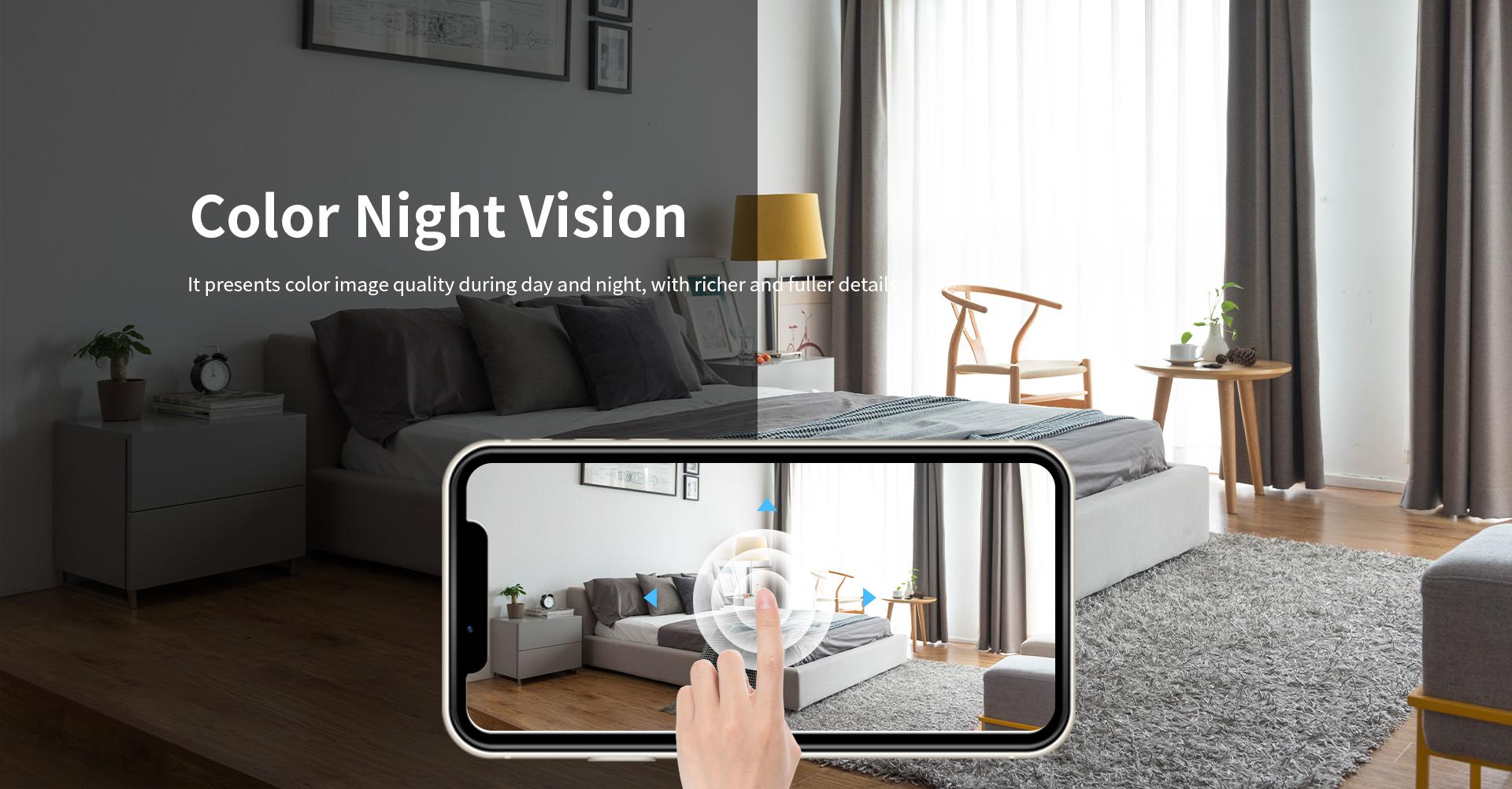KACOOL SmartCam 2.5K Indoor WiFi Security Camera with 360° Pan, Motion ...
