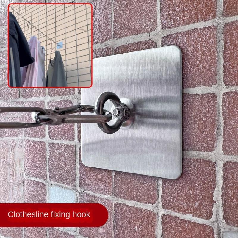 Wall Hook Stainless Steel Clothesline Hook Multi-purpose Reusable ...