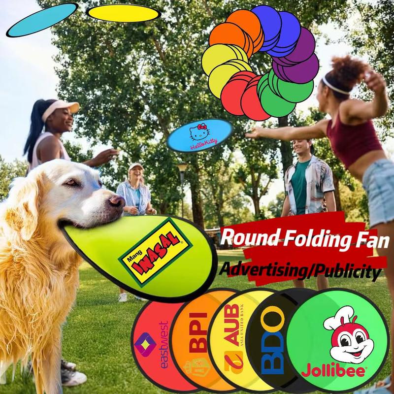 Round foldable fan with pouch folding fan pamaypay for filipiniana ...