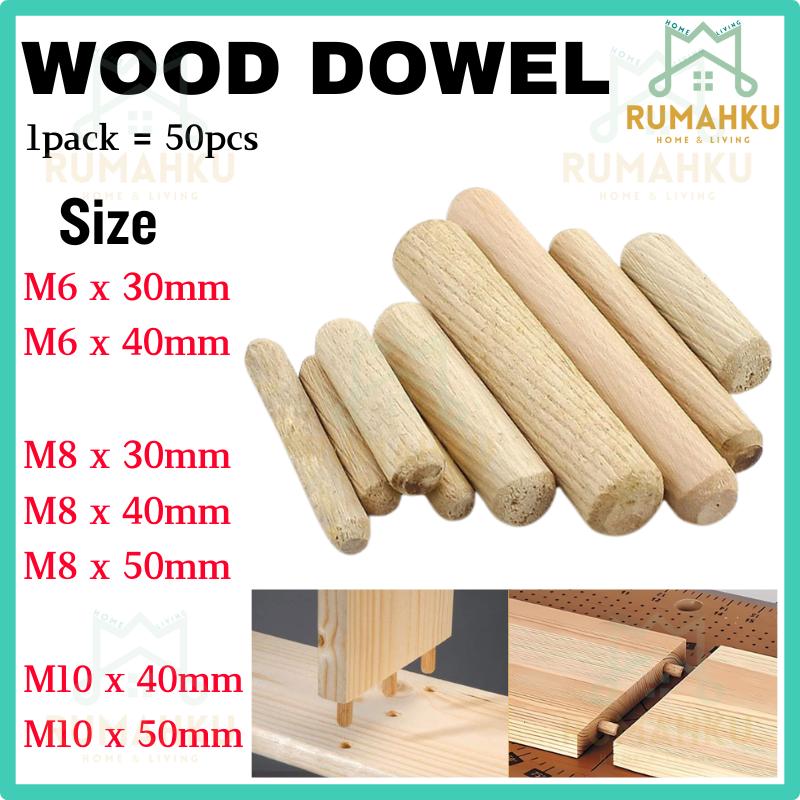RMK Premium Wood Dowel 50pcs Pin Connector Wooden Joint Dowe - TikTok ...