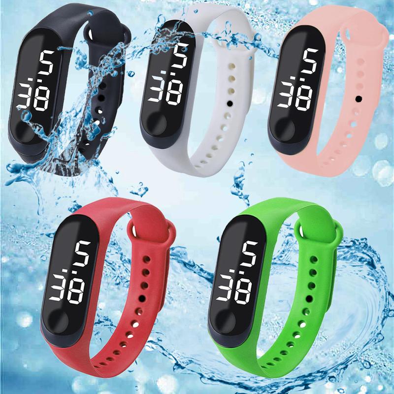 Jam Tangan Elektronik Gelang Digital, dengan Lampu LED, Fesyen ...