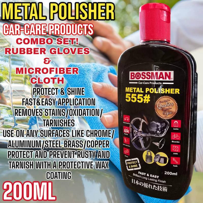 BOSSMAN BMP-555 Car Care Rim Metal Polisher +Rabber Glove + Mirofiber ...
