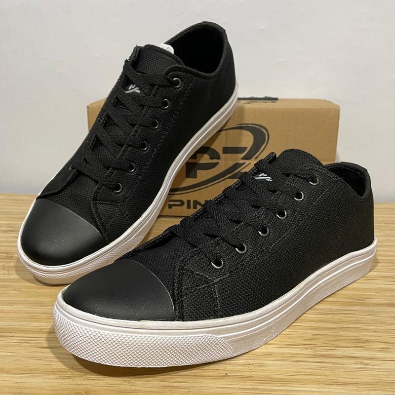 Pinozz Sepatu Sneakers Pria Wanita Dewasa Hitam Kain Canvas Premium ...