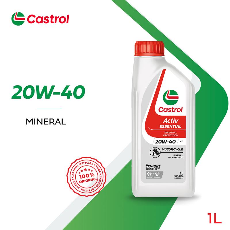Castrol ACTIV ESSENTIAL 4T 20W-40 (1L) Motorcycle Mineral Technology ...