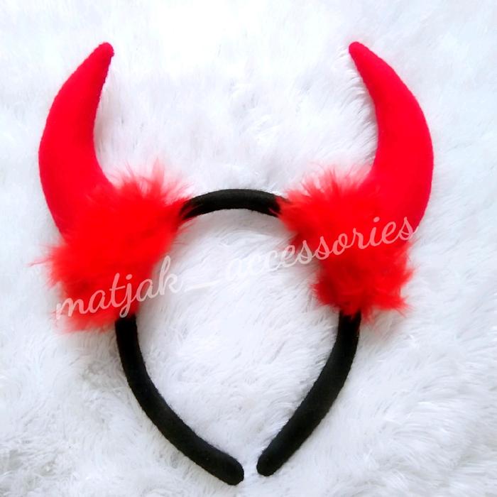 Jual Bando Halloween Bando Tanduk Devil Bulu Sexy Bando Iblis Bando ...