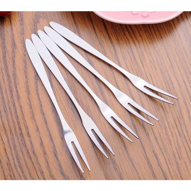Garpu Mini Stainless Steel Tusukan Dwisula Buah Kue Puding Alat - Shop ...