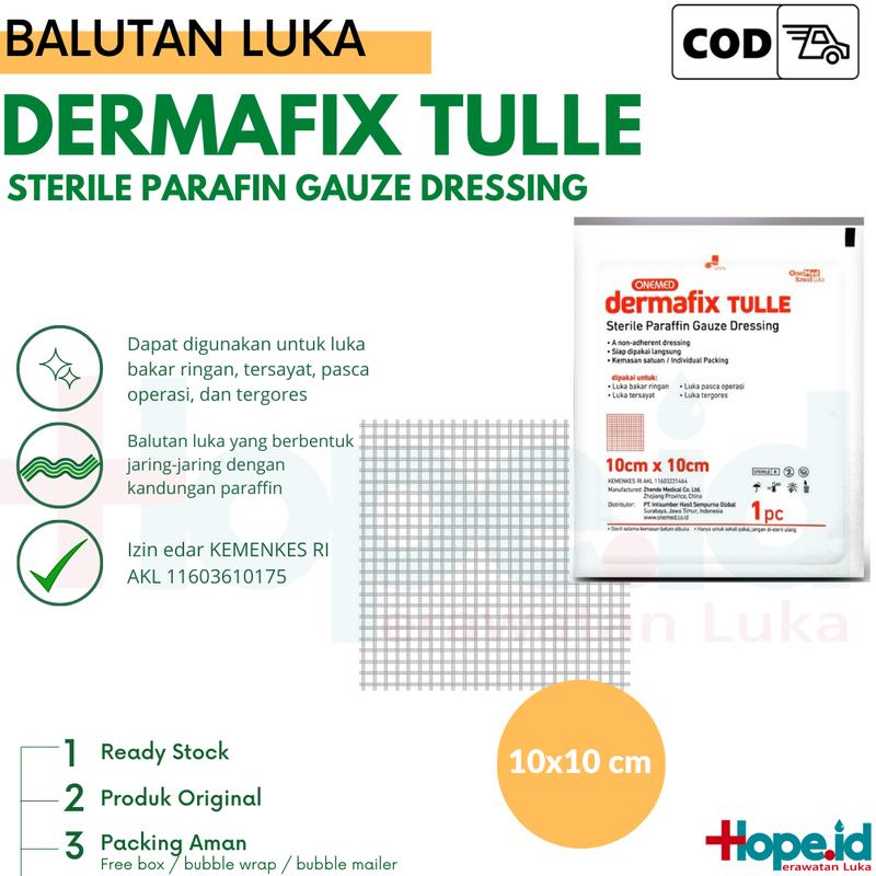 Perban Jaring Dermafix Tulle 10 x 10 cm untuk Luka - Harga Per LEMBAR ...