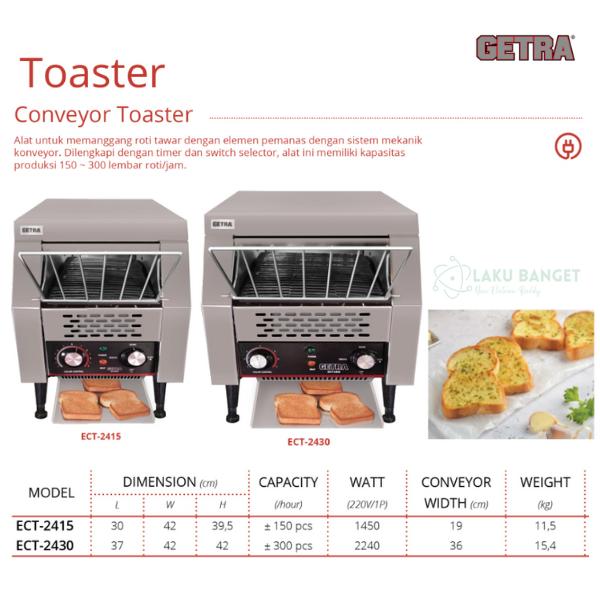 Conveyor Toaster untuk Hotel & Resto Getra ECT-2415 ECT2415 / Alat ...