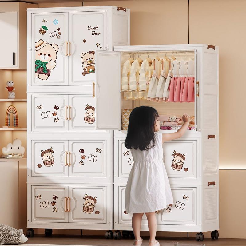 Kartun Lemari Lipat - Lemari Plastik Pakaian Anak 78CM, Plastic Storage ...