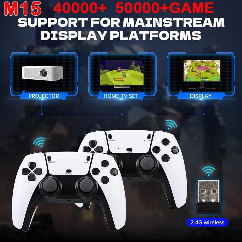 Mesin Permainan Mini Arcade, M15 Tanpa Wayar, 2.4G, HD, Pemegang ...
