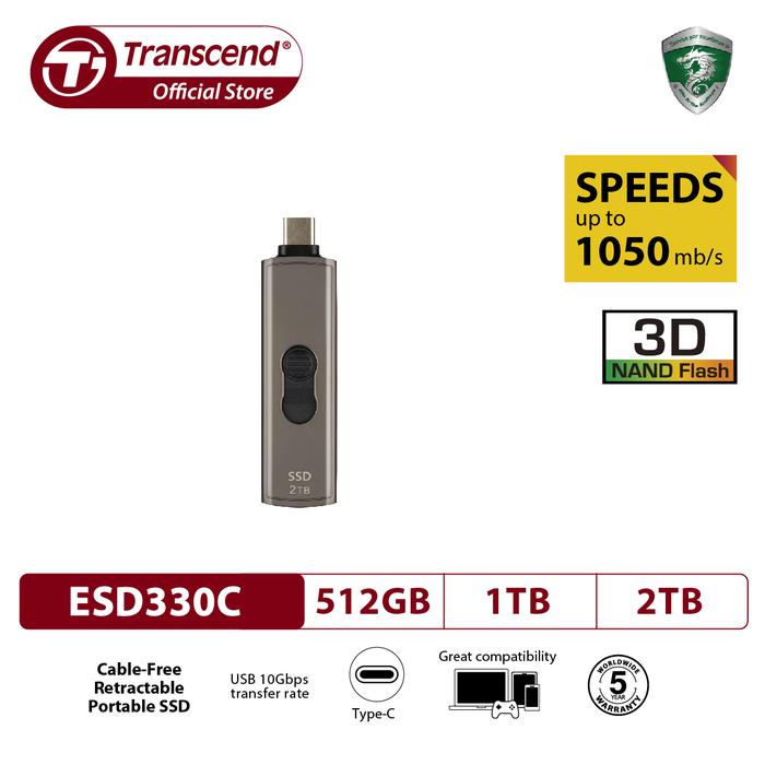 Promo Transcend ESD330C External SSD USB 3.2 Gen 2x1 (USB 10Gbps) USB ...