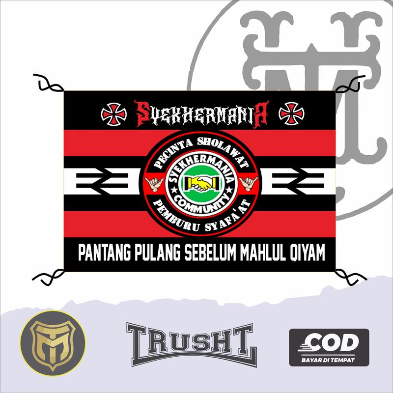 BENDERA SHOLAWAT | BENDERA SYEKHER MANIA MINI FLAG 100X80CM Kain - Shop ...