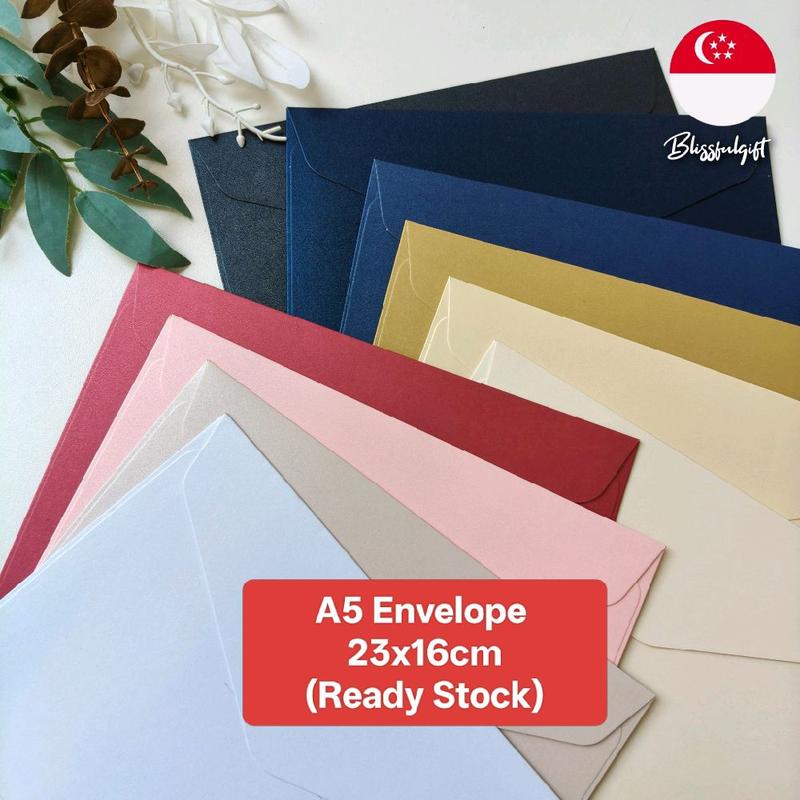 25pcs A5 Thick Pearlescent Colour Envelope 23x16cm C5 CNY Greeting ...
