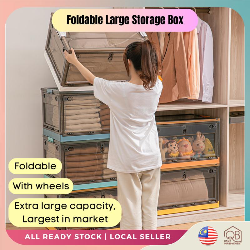 Foldable Storage Box Large Capacity Portable Transparent Multipurpose ...