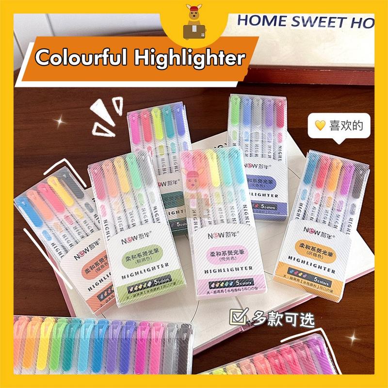 Creative Double Tip Highlighter Set Double Head Colorful Marker ...