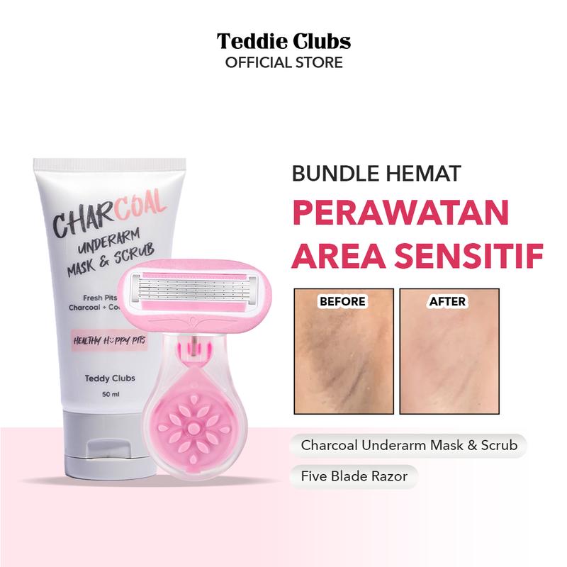 [READY STOCK] [BUNDLE HEMAT] Teddy Clubs Charcoal Underarm dan Five Blade Shaving Razor | Cukur ...
