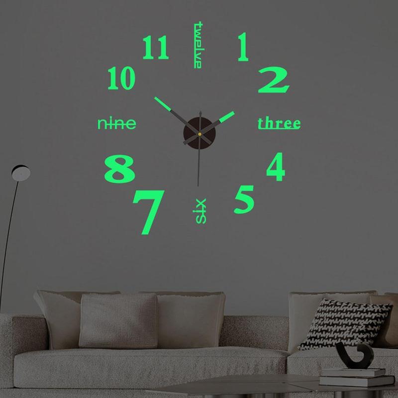 Clock Watch Wall Clocks 3D Diy Stickers Home Living Quartz Needle ...