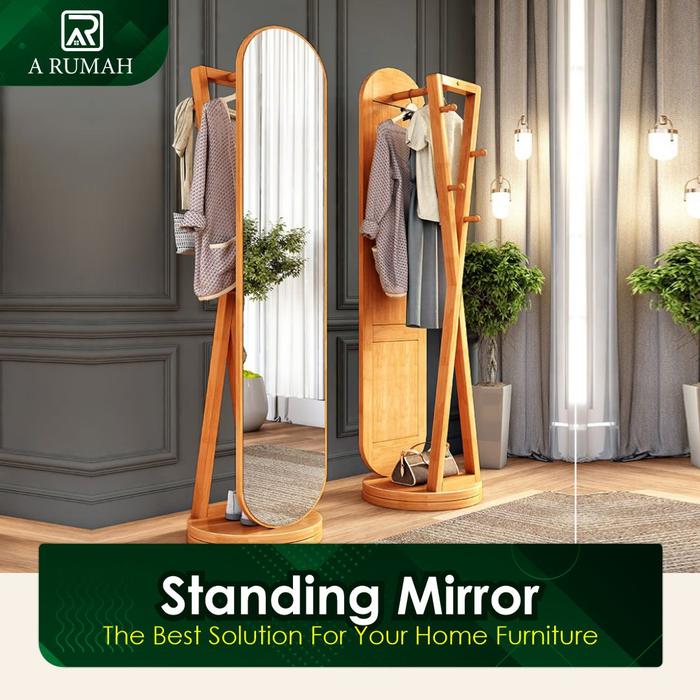 Promo Bingkai Cermin rias kayu solid cermin full body Cermin Dinding ...