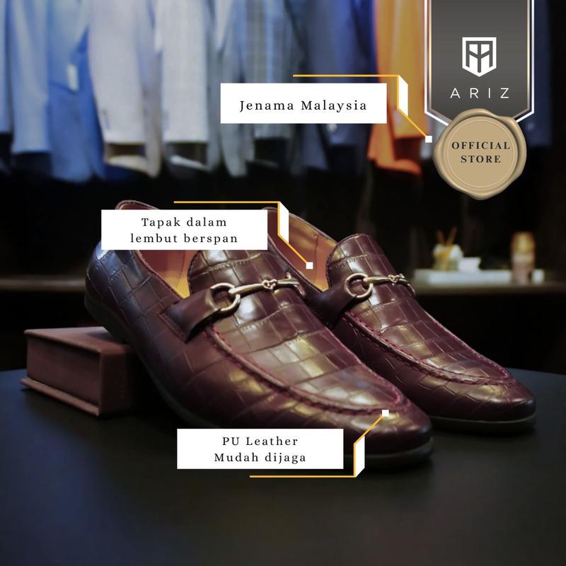 Ariz Maroon Flagship Buckle Loafers for Men - TikTok Shop Malaysia