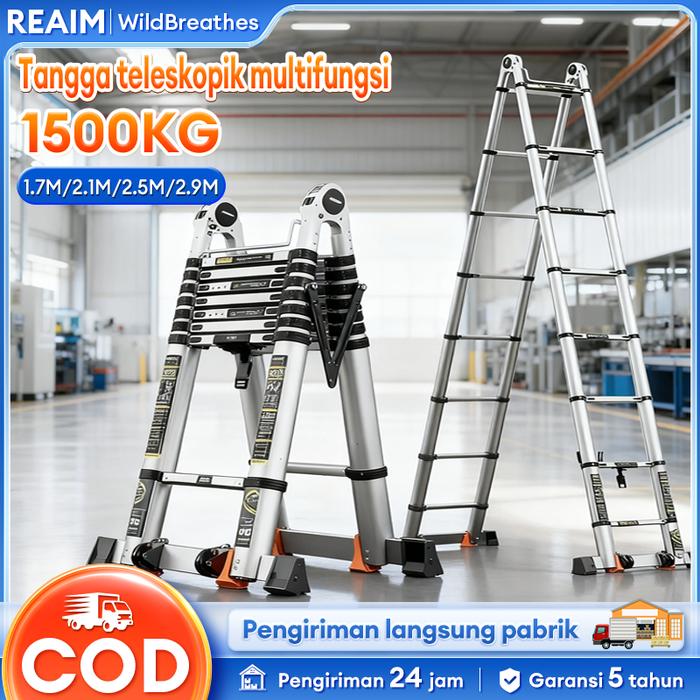 Promo 【Barang Ready 】Tangga Teleskopik Multifungsi Aluminium Portabel ...