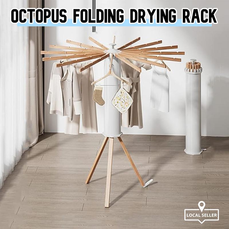 [SG] Octopus Clothes Drying Rack/ Foldable Laundry Dryer Wooden ...